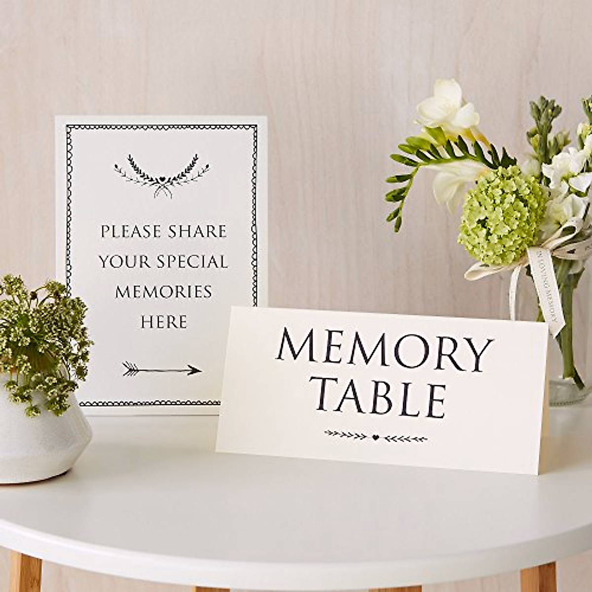 ANGEL & DOVE Large Condolence Memory Book & 2 Signs Set, Ivory, 12" x 8" - for Funeral, Celebration of Life