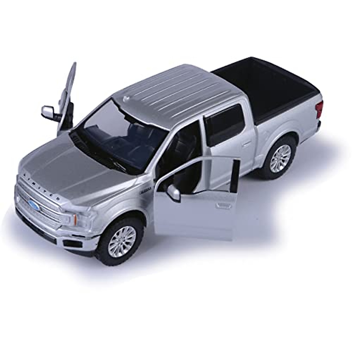 2019 Ford F-150 Limited Crew Cab Pickup Truck Metallic Silver 1/24-1/27 Diecast Model Car by Motormax 79364