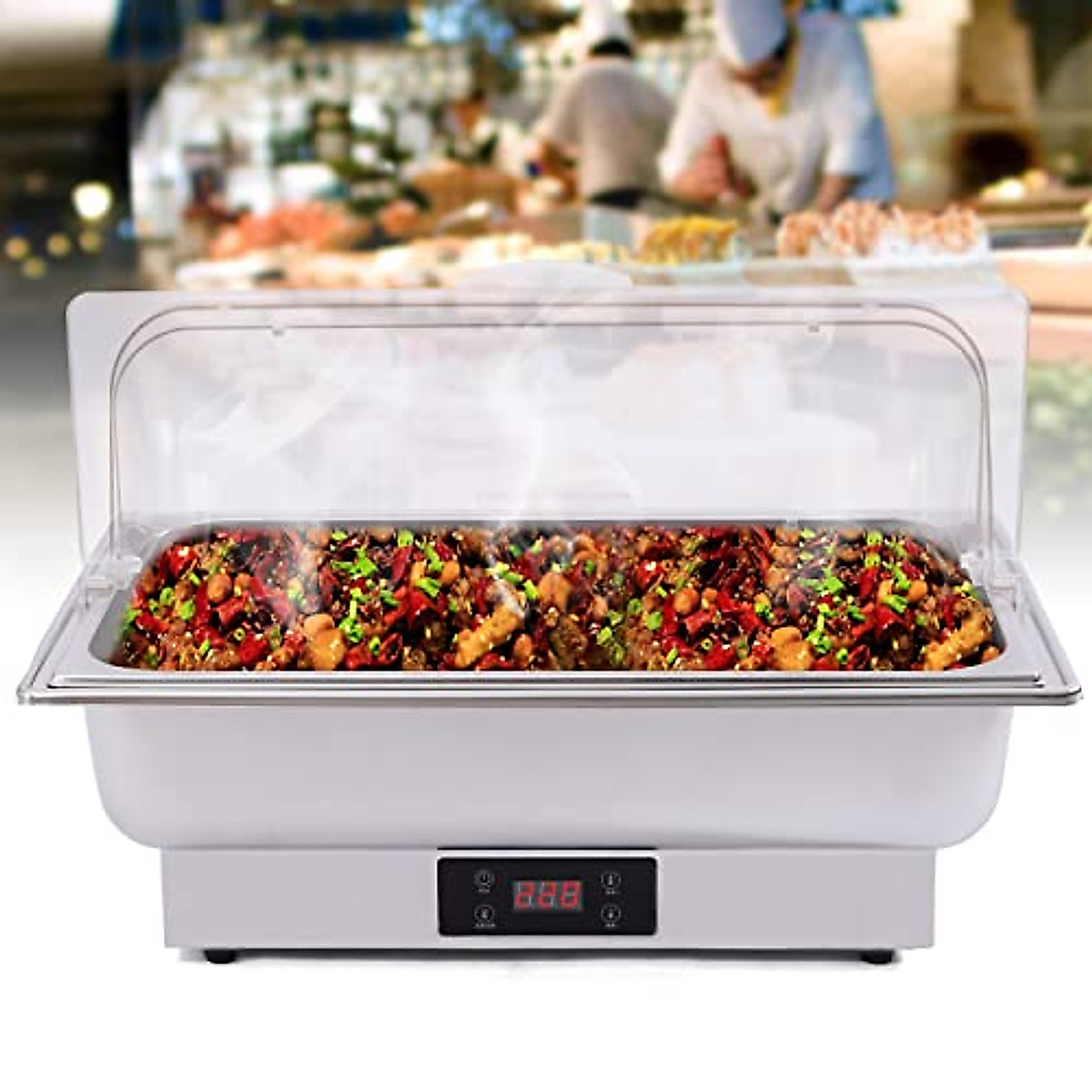 NG NOPTEG Chafing Dish Buffet Set, Electric Chafing Dish,Buffet Servers and Warmers Professional Chaffing Server Set Commercial Chafer for Catering Parties,Buffets,(110V 600W One-Tray)