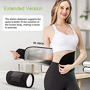Portzon Waist Trainer for Women Weight Loss, Waist Trimmer Sweat Belt for Women Men Stomach Trainer for Women Sauna Belt Tummy Toner Low Back and Lumbar Support Sauna Suit Effect