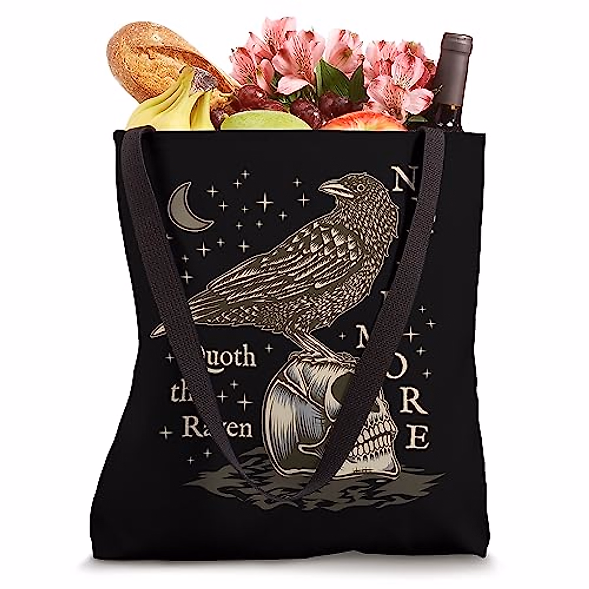 Nevermore The Raven Edgar Allan Poe Dark Academia Literature Tote Bag
