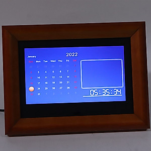 Electronic Photo Frame, Remote Control Timing Function 7 Inch 800x480 Digital Photo Frame for Party (US Plug)