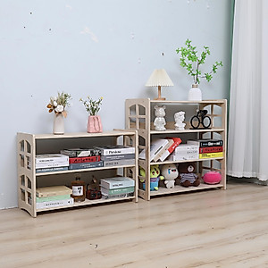 FDHUIJIA Montessori Bookshelf Toy Shelf Kids Storage Organizer for Toys Book Shelves for Kids Room Sturdy and Safe Toddler Wood Classroom Childrens Bookcases(4Tier)