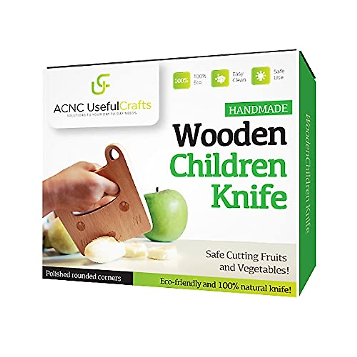 Wooden Kids Knife;Wooden Handmade Children Knife for safe cutting Fruits and Vegetables - Eco Friendly Cute Bear Shape Kids Safe Knife; Montessori Kids Utensil; Children Fruit and Vegetable Chopper;