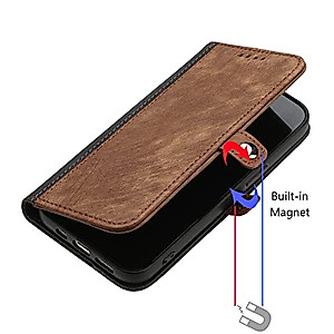 ONV Wallet Case Compatible with Samsung Galaxy S9 Plus - Solid Color Clasp Flip Case Wrist Strap Card Holder Magnet Leather + Inner Shell Flip Stand Cover for Samsung Galaxy S9 Plus [YX] -Brown