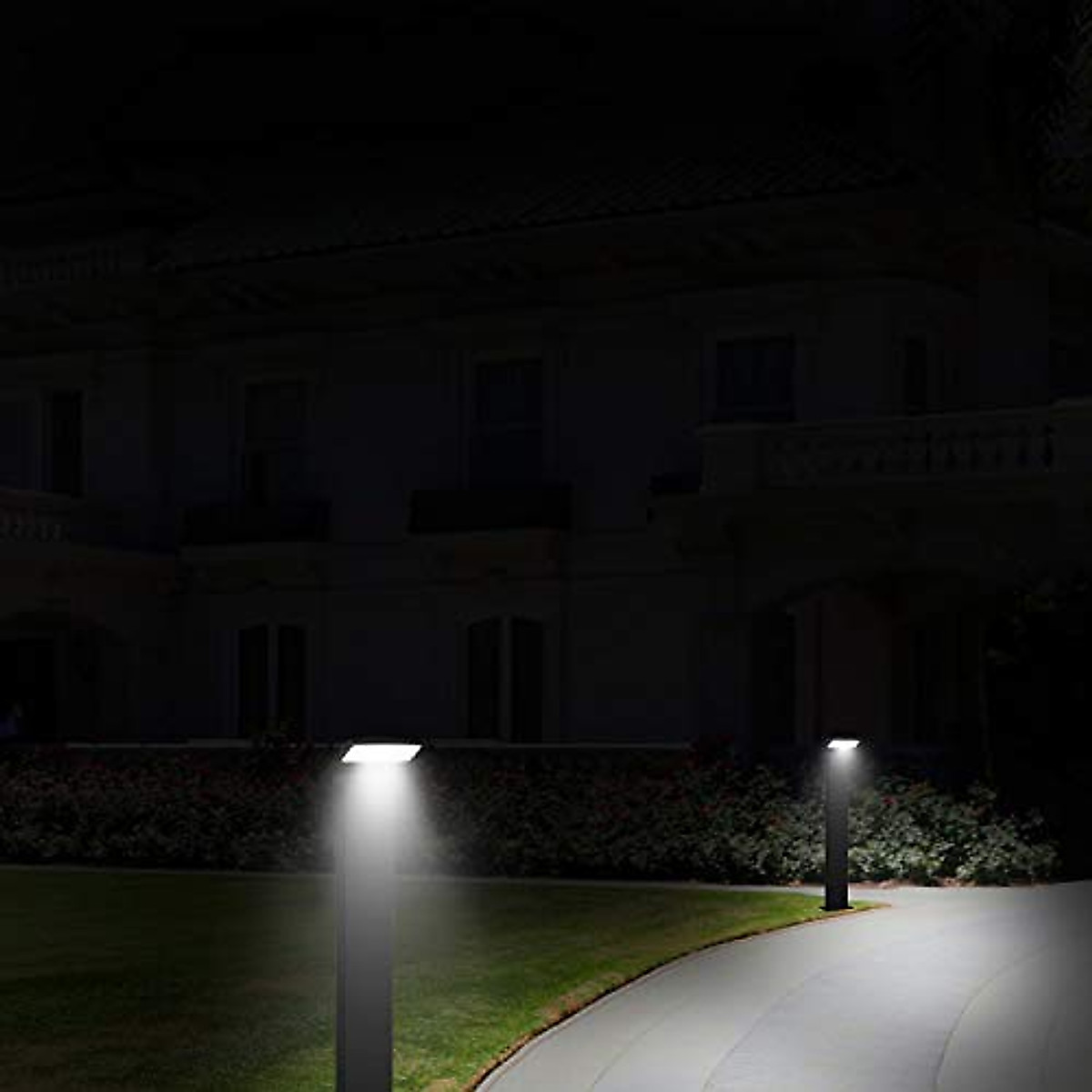 Inowel Light Outdoor Pathway LED Lights Modern European Design Garden Lights Adjustable Landscape Lighting Decorative Bollard Lamp IP54 Waterproof Grey Aluminum for Walkway Patio Lawn 10W 700Lm 3000K