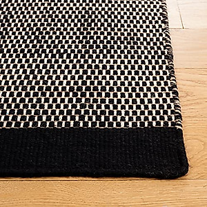 Safavieh Vermont Collection 4' x 6' Black VRM807Z Handmade Wool Entryway Living Room Foyer Bedroom Accent Rug