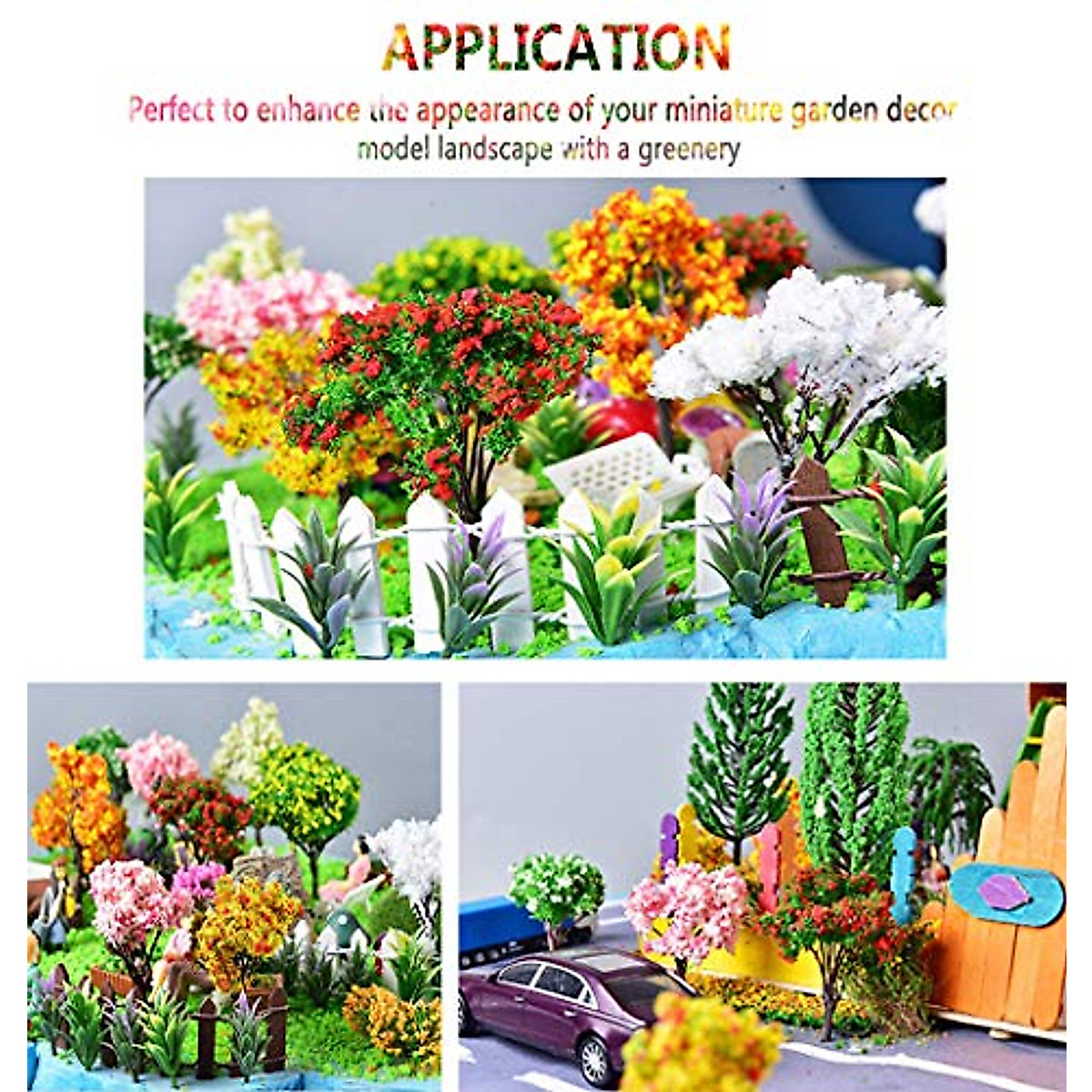 hatisan 37pcs Mixed Model Trees 1.45-5.5 inch (3.7 -14 cm), Ho Scale Trees Diorama Supplies, Model Train Scenery, Fake Trees for Projects, DIY Scenery Landscape Woodland Scenery - Multiple Type