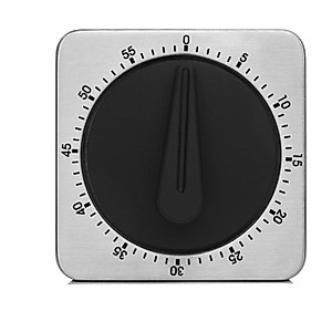 KeeQii Timer Kitchen Timer 60 Minute Timing with 80dB Alarm Sound Magnetic Countdown Timer Home Baking Cooking Steaming Manual Timer Stainless Steel Face Mechanical Timer (New Timer)