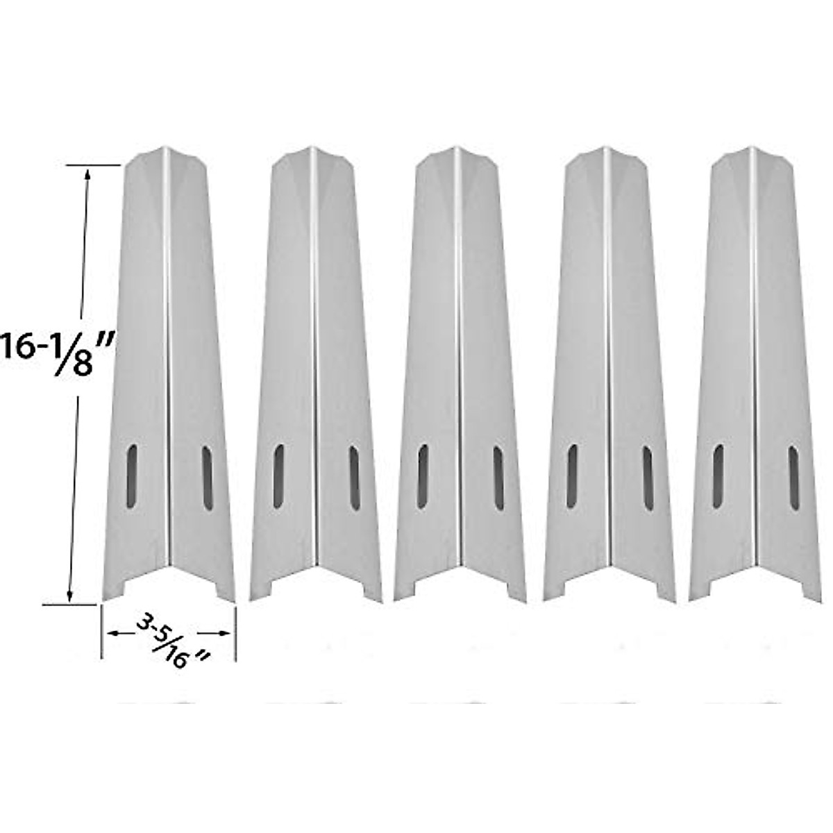 5 Pack Replacement Stainless Steel Heat Shield for Outdoor Gourmet BQ06W1B, North American Outdoors 43019U, 848506A and Jenn-Air 720-0709, 720-0720, 720-0727, 730-0709 Gas Grill Models