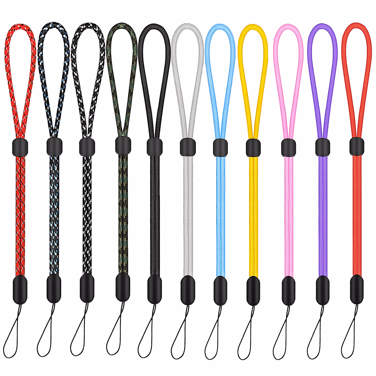 Hand Wrist Strap Lanyard, 6 Pack 8inch Adjustable Nylon Wristlet Straps Keychain String for Cell Phone Case Holder, AirPods Pro 2 2022, Camera, Key, GoPro, USB Drive, Ski Glove (Multi-ColorA)