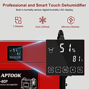 APTOOK 140 Pint Commercial Dehumidifier, Crawl Space Dehumidifier with drain Hose for Basements, Flood Repair Water Damage Restoration, Auto Defrost, Memory Starting