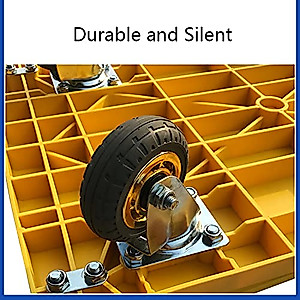 Platform Trucks Platform Truck Folding Hand Cart with Metal Handle and Swivel Wheels Silent Moving for Luggage Household Travel Heavy Duty Load Platform Cart