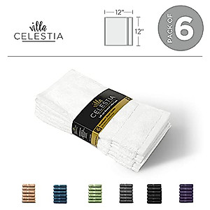 Villa Celestia Premium Wash Cloth 100% Cotton White Wash Clothes for Body and Face-Soft & Luxury Cloths for Washing Face, Face Towels for Bathroom 650 GSM Wash Cloths,Pack of 6 (12"X12")