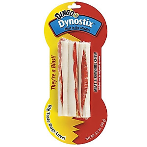 Dingo DDB99033 Dynostix Rawhide Treats, White,3-Count