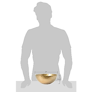 Red Co. Antique Style Tabletop Gold Textured Centerpiece Round Serving Platter Tray Catch-All Dish - 13 Inches Dia, for Dining Living Room Home Décor