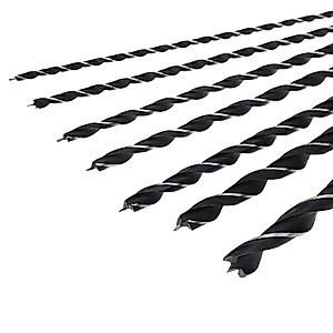 NUZAMAS 300mm Extra Long Twist Drill Bits, Set of 7 Hardened High Carbon Steel Tools 4-10mm for Wood Hole Cutter Drilling