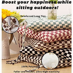 Chair Cushions for Dining Chairs 4 Pack - Seat Cushions for Kitchen Chairs, Chair Pads for Dining Chairs, Kitchen Chair Cushions for Home Kitchen & Dining Room Chairs (Dark Coffee, 4)