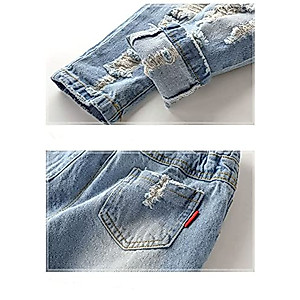 TJTJXRXR Little Baby Boys Girl Ripped Western Jeans Kids Girls Friend Style Denim Pants (2-3Years, Blue)