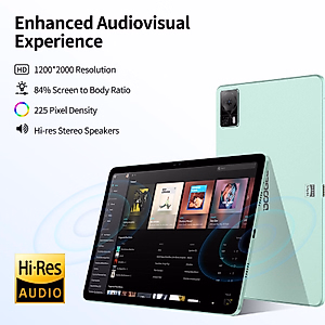 DOOGEE T20S Tablet, 2K Vivid 10.4" Android 13 Tablets, 15GB+128GB Octa-Core Gaming Tablet, 7500mAh, 13+5MP Camera, Hi-Res Stereo Speakers, TÜV Low Bluelight Tablet, Split Screen - Bluetooth & WiFi