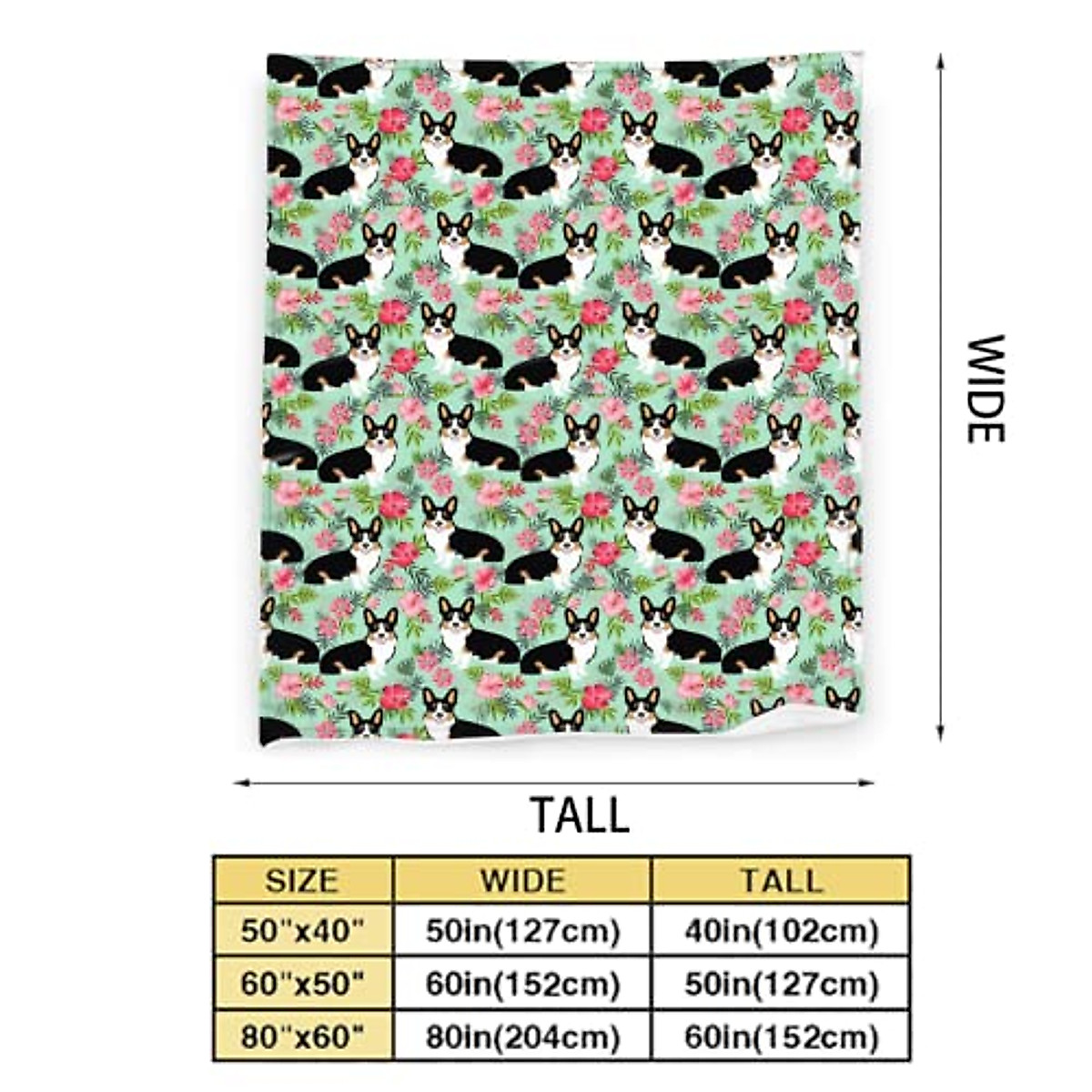 yiycqur Ultra Soft Light Weight Corgi Throw Blanket Air Conditioning Blanket for Bed Couch Sofa Living Room Picnic 50x40/60x50/80x60 Inches