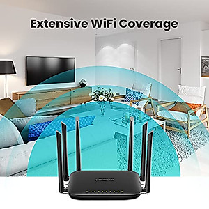 Gigabit WiFi Router, AC2100 Dual Band High Speed Wireless Router, 6 Antennas, MU-MIMO for Superb 2300 Sq.Ft Coverage & 30+ Devices, Easy Setup, Parental Control(Model: Connectize G6), Black
