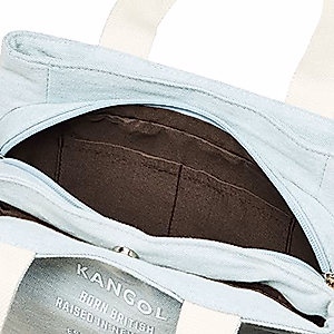 KANGOL(カンゴール) Thick Cotton Canvas 2-Way Shoulder Bag, 3 Rooms, M, Blue (Denim)