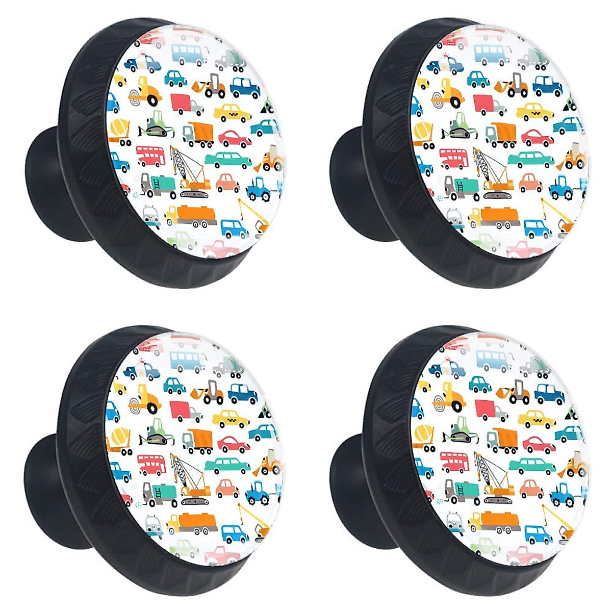 Cartoon Kids Cars Toy Cabinet Dresser Knobs 4 Pcs Drawer Door Pull Handles for Kitchen Bathroom Unique Drawer Knobs