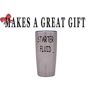 Rogue River Tactical Funny Starter Fluid Large 20 Ounce Travel Tumbler Mug Cup w/Lid Vacuum Insulated Hot or Cold Sarcastic Dad Father For Men Him