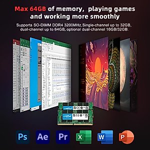 Beelink SER5 Mini PC,AMD Ryzen 5 5600H Processor,Mini Computer with 16G DDR4 RAM/500GB M.2 NVME 2280 SSD,4K FPS/Dual HDMI+Type-C/WiFi 6E(802.11ax)/BT5.2/Support Auto Power On