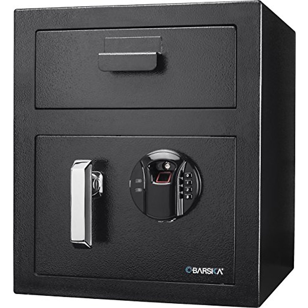 BARSKA AX13108 Biometric Keypad Digital Multi-User Security Business Depository Drop Safe with Front Load Drop Box for Money, Cash, and Mail