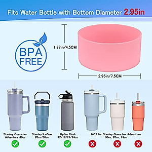 4 PCS for Stanley Boot, Silicone Bottom for Stanley Cup Boot Quencher Adventure 40oz&for Hydroflask Boot 12-24oz for Stanley Tumbler Accessories for Stanley Cup Accessories Avoid Scratches&Noise