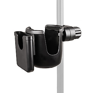 Mr.Power Mic Stand Cup Holder with Phone Holder, Universal 2-in-1 Bottle Holder for Music Stand, Boom