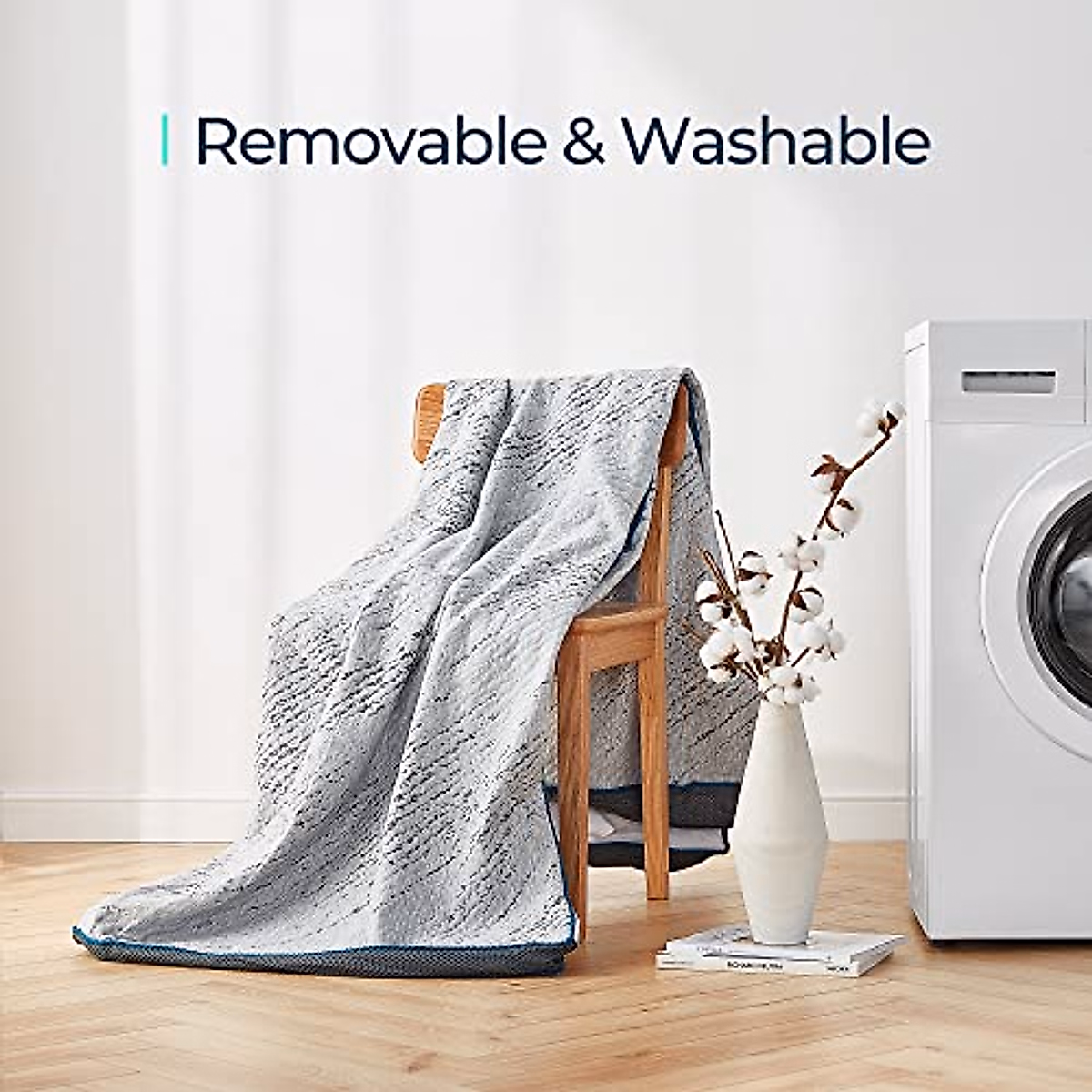 LINSY LIVING Mattress Topper Full, 3-Inch Memory Foam Firm Mattress Topper Full Size, Bamboo Charcoal Infusion with Removable Bamboo Cover, Cooling Mattress Topper, CertiPUR-US Certified