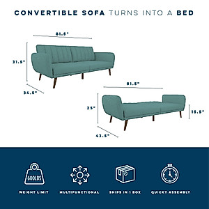 Novogratz 2115829N Brittany Futon, Light Blue