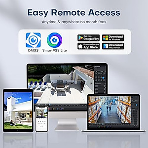 VALUCAM 6MP PoE IP Camera, 2.8mm Wide Angle, 164ft IR Night Vision, IVS Detection, Outdoor Turret Camera with Mic, Metal IP67 Weatherproof, H.265, WDR, 3D DNR, DMSS/SmartPss Lite