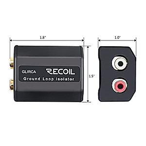 RECOIL GLIRCA 2-Channel RCA Stereo Ground Loop Isolator Designed for Audio Signals Eliminate Noise