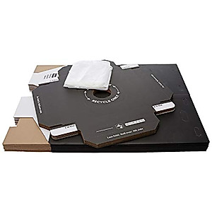 One Earth Disposable and Reusable Corrugated Cardboard Trash and Recycling Boxes: Bin + Lid + Trash Bag- Black (Qty. 10 Sets)