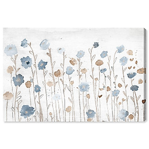 Wynwood Studio Beautiful Growth Light Blue Canvas Print Wall Art for Living Room, Bedroom, and Bathroom, 30" x 20", Gallery Wrapped