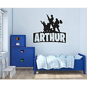 Custom Name Wall Decal - Famous Game - Wall Decal for Home Bedroom Nursery Playroom Decoration (R Julio 443) ((Wide 15"x13" Height))