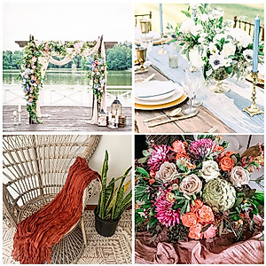 2 Pack Table Runners - RUCKAE Cheesecloth Table Runner 35x120 inch, Gauze Table Runner Cheese Cloth Table Runner for Wedding,Bridal Shower,Baby Shower,Bithday Party Table Decorations(Light Purple)