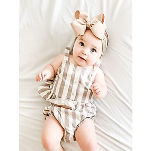 Ayesha Baby Headbands with Soft Nylon Hairbands and Hair Bows for Newborn, Toddler, and Baby Girls (12 Pack)