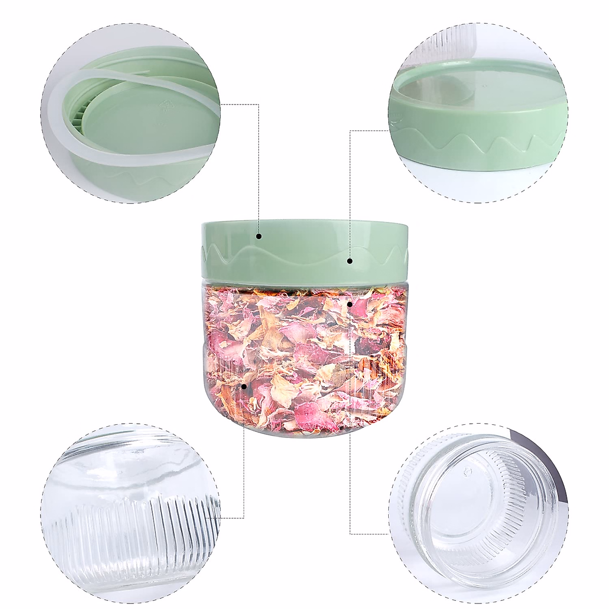 6 Pcs 8.5 oz Mason Jars with Lids, Glass Jars with Airtight Lids, for Salad, Spice, Candy, Jam, Seasoning, Small Meal Prep Containers