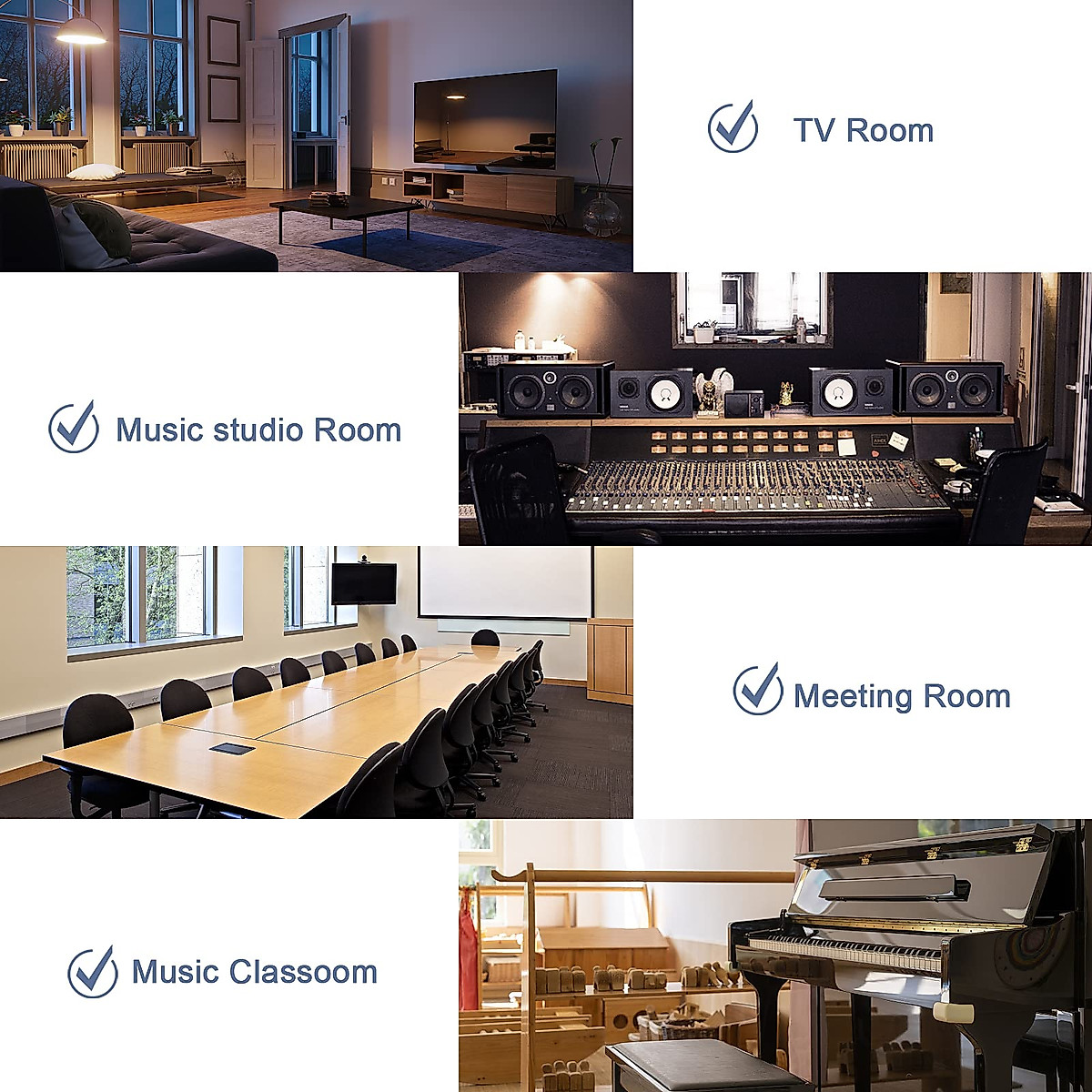 Upgraded 12 Pack Acoustic Panels Sound Proof Foam Panels Sound Proof Padding, 12"X12"X 0.4" High Density Bevled Edge Sound Panel, Idea for Acoustic Treatment & Wall Decoration (White)