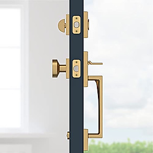 Baldwin SCLAJXCONCSR190 SC.LAJxCON.CSR La Jolla Sectional Single Cylinder Keyed Entry Handleset with Interior Contemporary Knob
