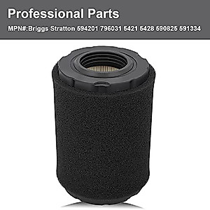 Butom 796031 Air Filter for Briggs and Stratton 591334 594201 590825 D140 D110 D130 Husqvarna YTH22V46 YTH24V48 YTA22V46 YTH24V54 YTA24V48 Lawn Tractor 2Pack