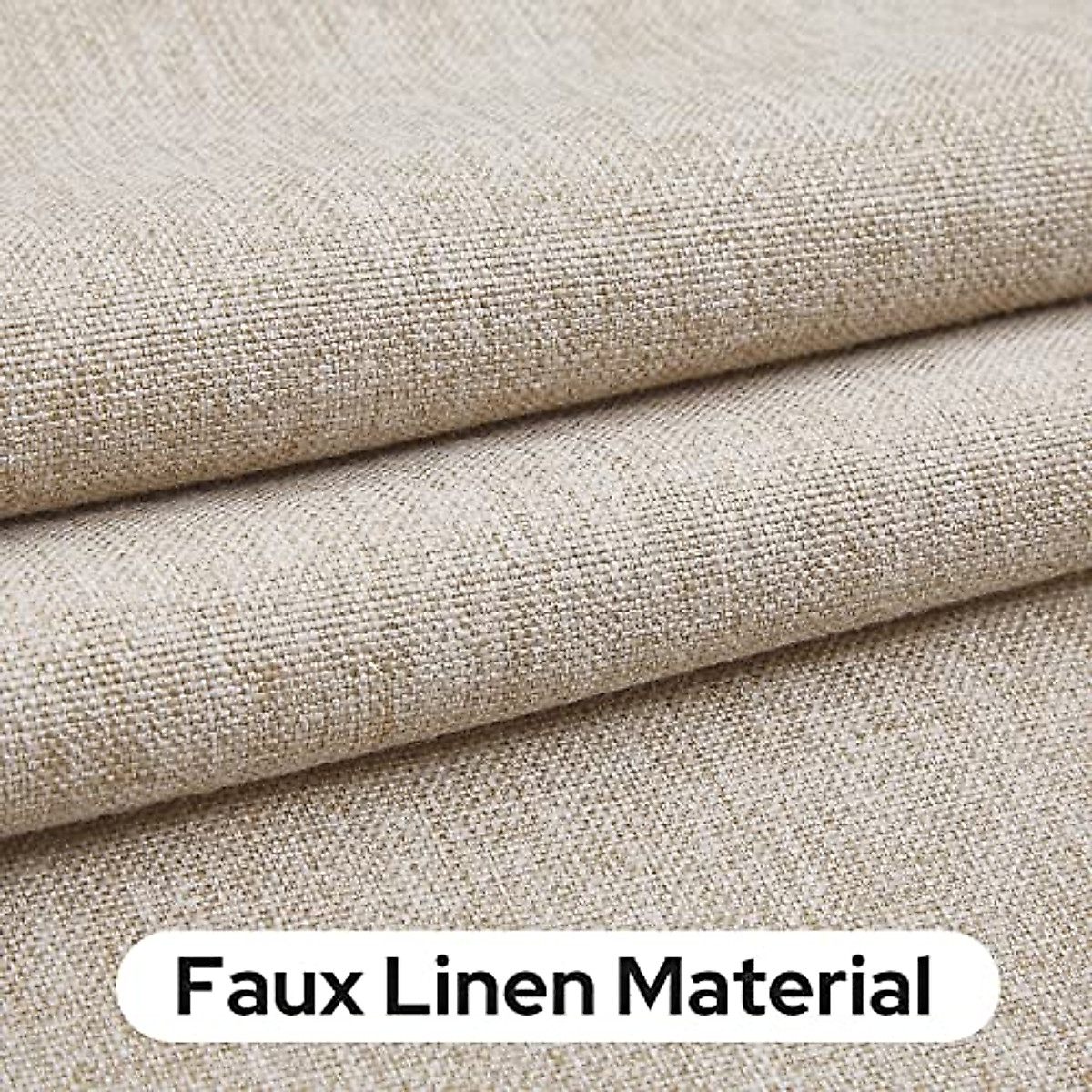 HOMEIDEAS Linen French Door Curtains, Privacy Small Door Window Curtains, 26 X 20 Inch French Door Shades for Front Door, Thermal Insulated Door Window Covering Tie Up Shades, Natural, 1 Panel