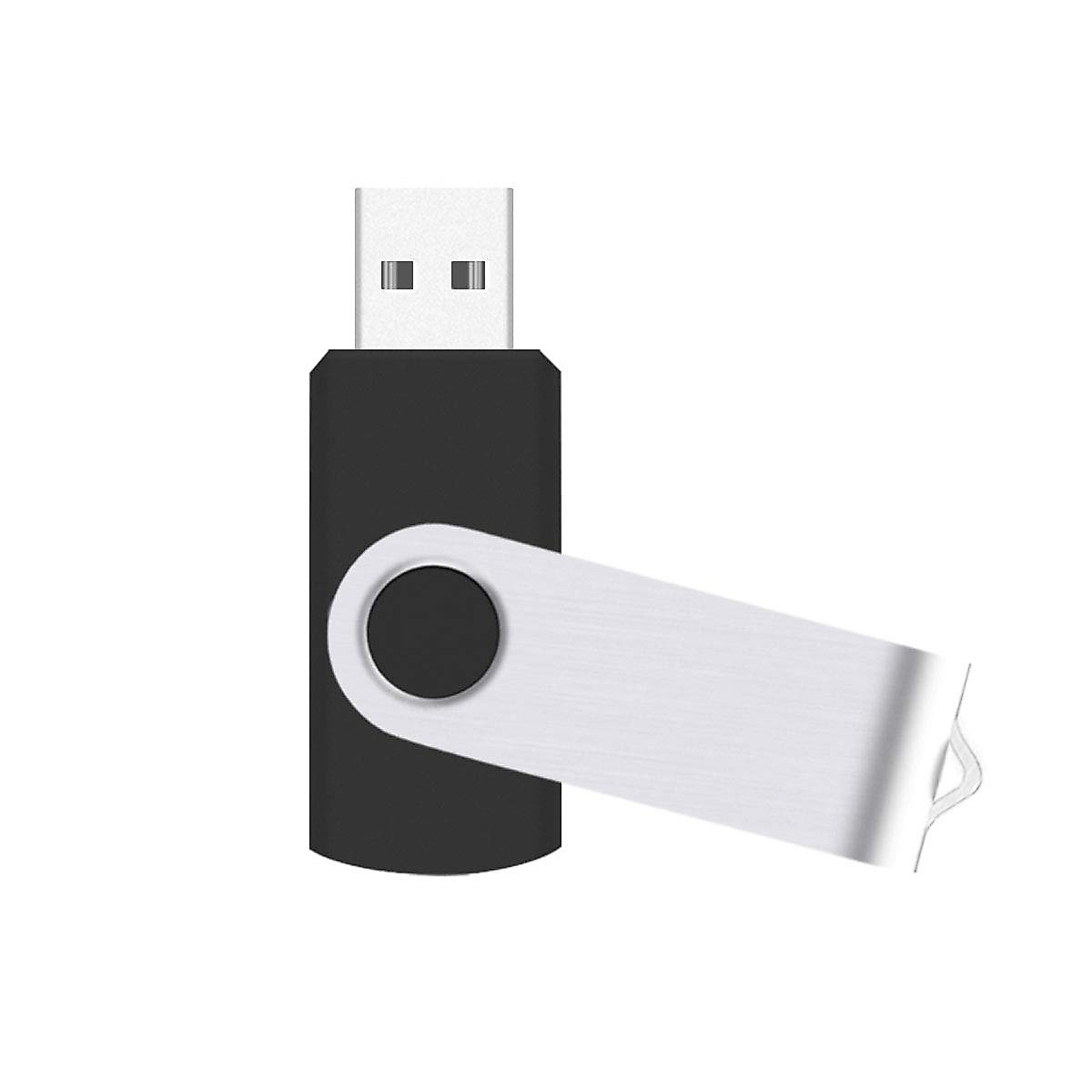BAIBEST USB 2.0 Flash Drives 32GB Swivel Blank Memory Stick with LED for Data Storage,Thumb Drive,Jump Drive,Black/Red(2Pack,32G)