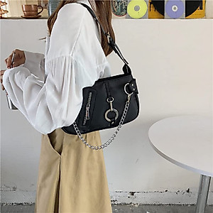 AWXZOM goth bag punk bag Sourpuss Gothic Tote Purse Y2K cool bag rock fashion, gothic bags and purses punk purses for women