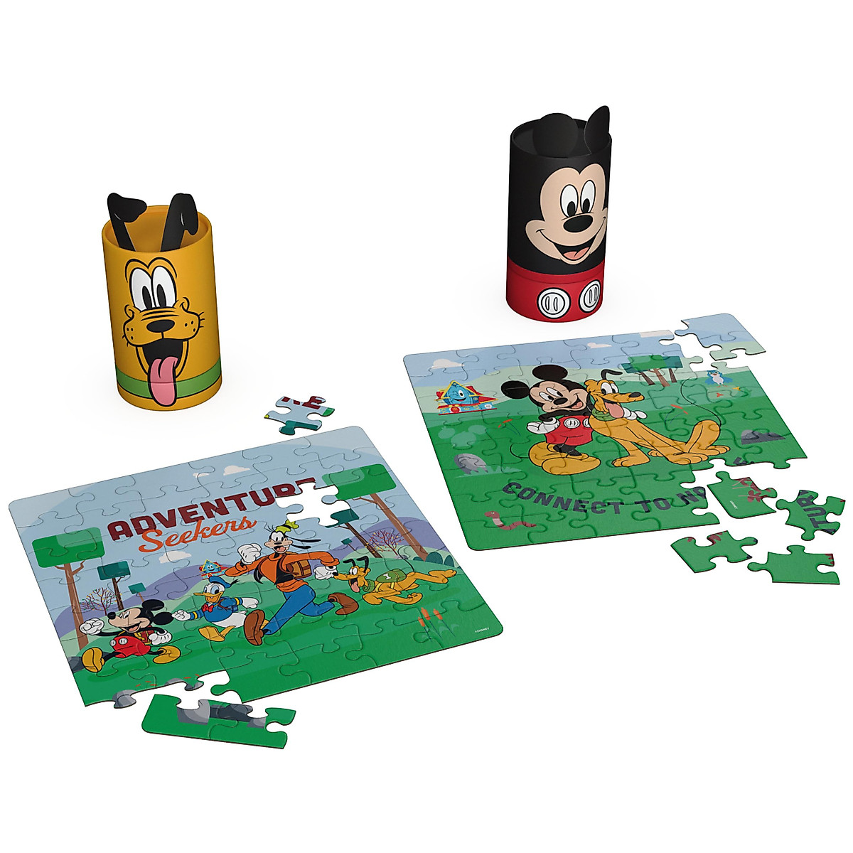 Disney Mickey Mouse, 2-Puzzle Pack 36-Piece Jigsaw Puzzles Storage Tubes Disney Toys Mickey Mouse Clubhouse Kids Puzzles Disney Gifts, for Ages 4 and up